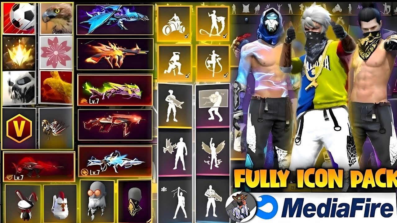 FULLY ICON PACK FREE FIRE GLITCH FILE OB50 ‼️ ff glitch file ‼️ ff max ...