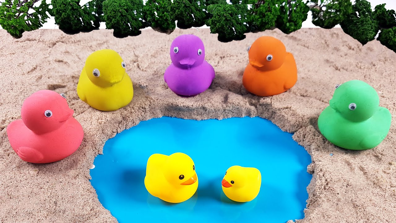 DIY How to Make Kinetic Sand Duck / Kinetic Sand ASMR - YouTube