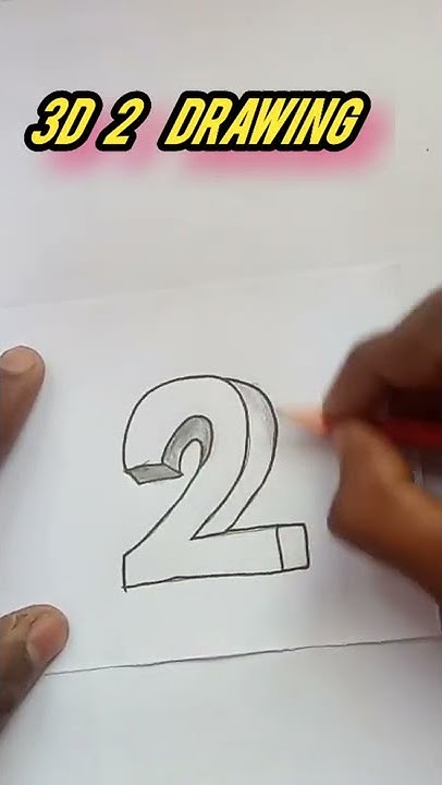 How to draw the number 2 in 3d | Alphabet 2 drawing | Easy drawing # ...