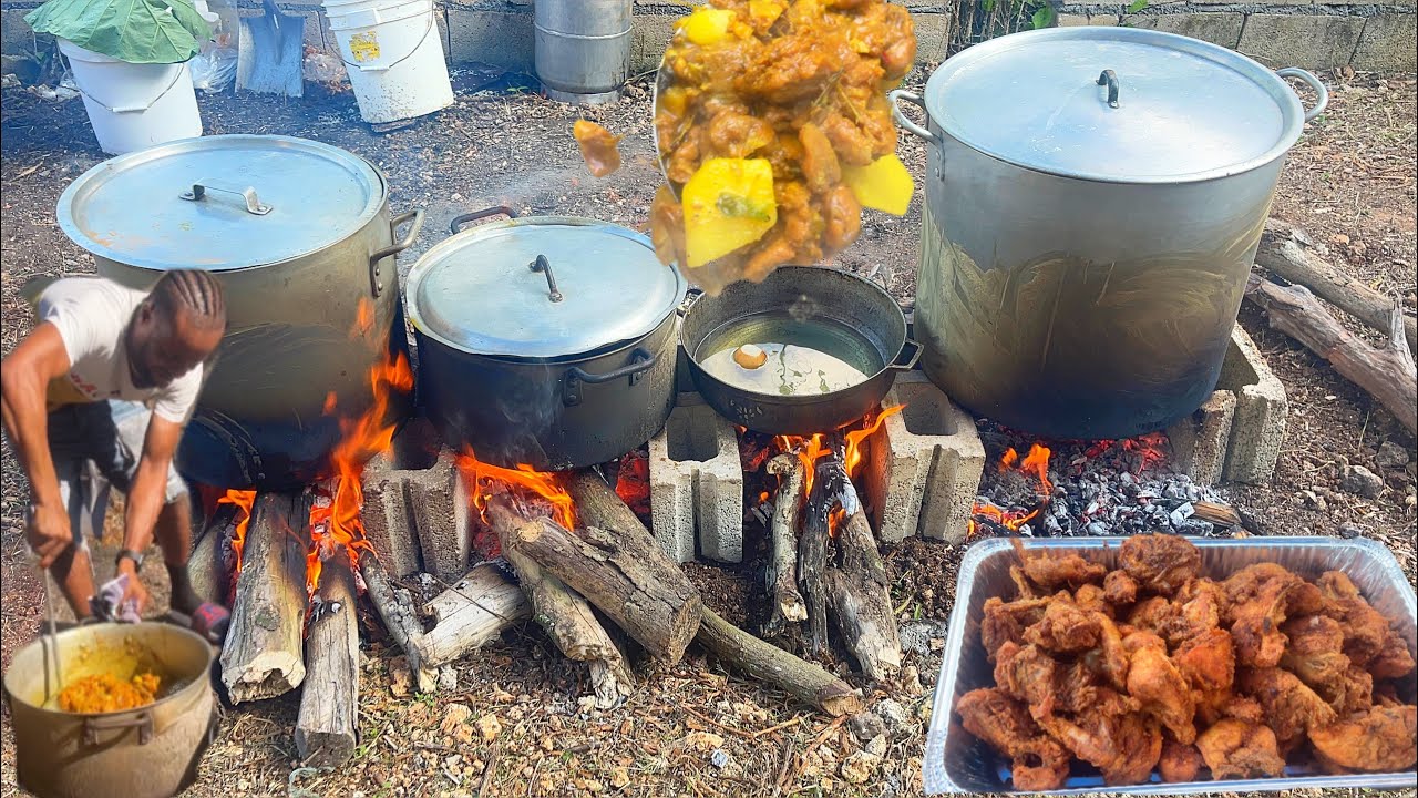Jamaica Cooking Skills Outdoor Kitchen Wood Fire cooking Yard Man Style ...