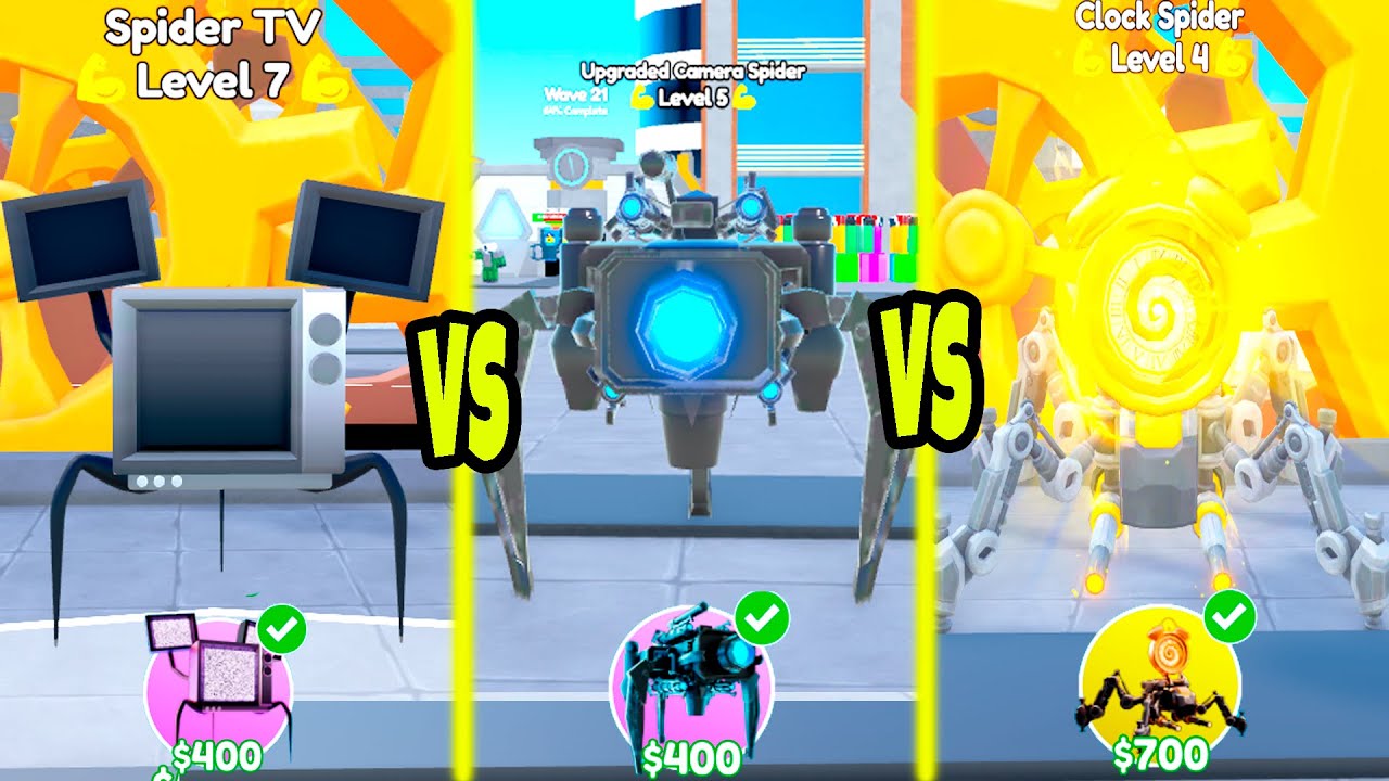 CLOCK SPIDER vs SPIDER TV vs UPGRADED CAMERA SPIDER! 🤯 | Toilet Tower ...