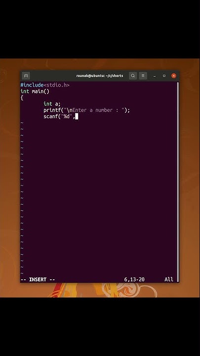 Using Vim to get even odd number in C #shorts #linux #learning #programming #live #coding # ...