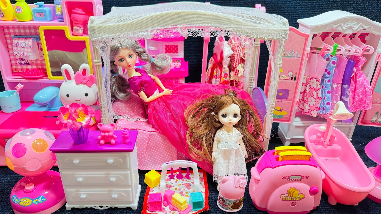 [🐰toy asmr🐰] Barbie Doll PlaySet ASMR Cute Sink Toys Satisfying with ...