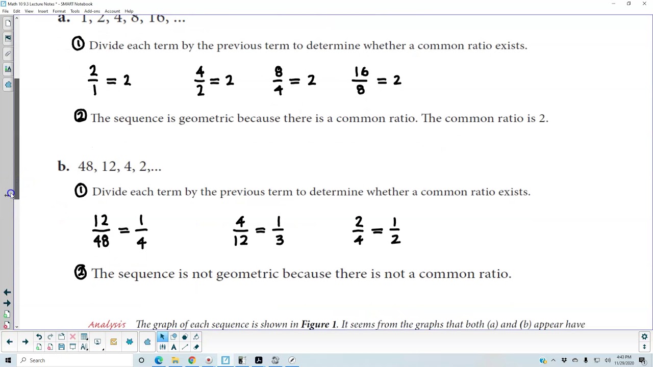 Math 10 9.3 Example 1 Finding Common Ratios - YouTube