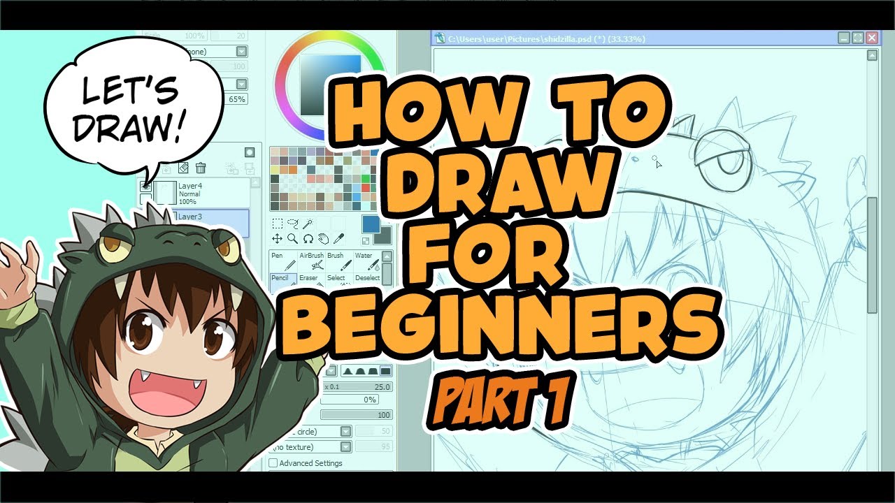 Anime Digital Art Tutorial for Beginners part 1(how to draw) - YouTube