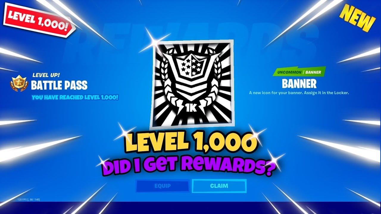 Fortnite LEVEL 1,000... Did I Unlock A REWARD? Future Rewards In ...