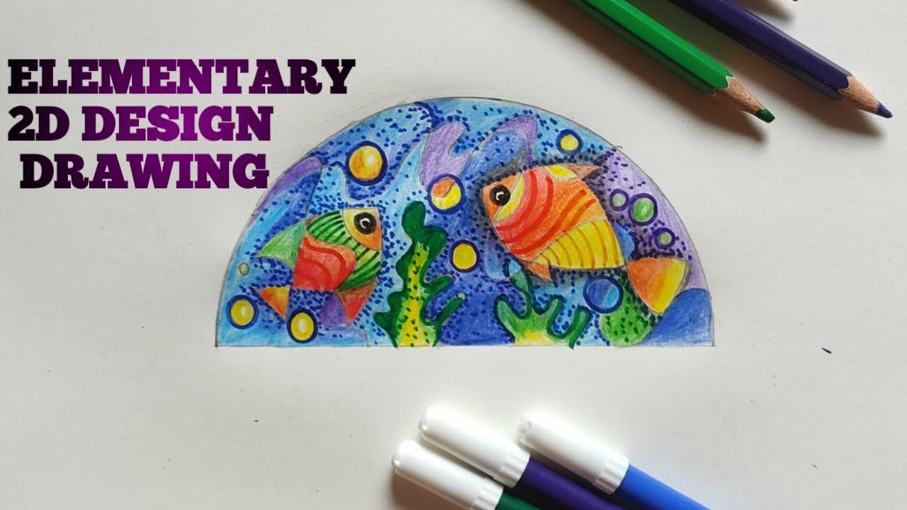 2d design drawing fish | #EasyToDraw | elementary 2d design drawing ...