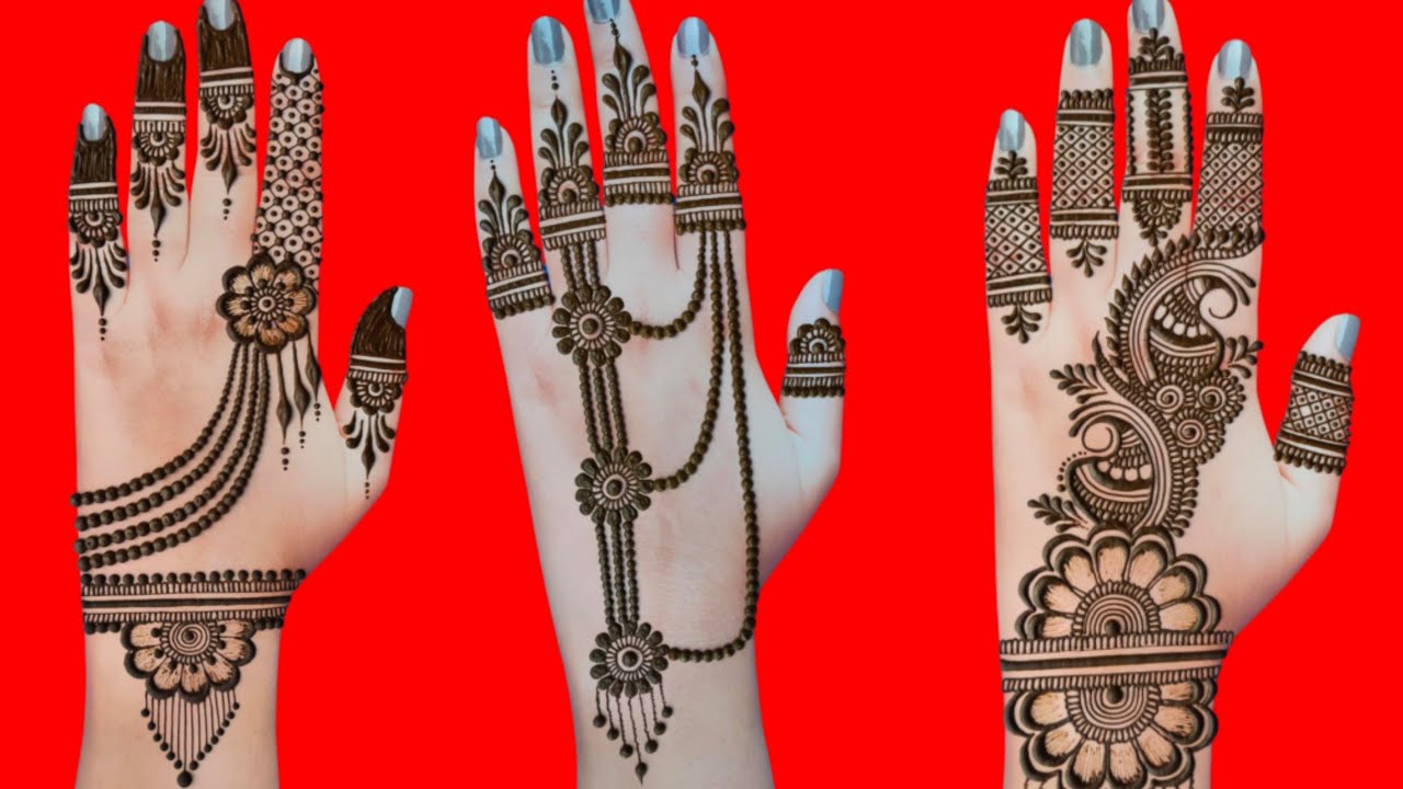 Top 3 back hand mehndi design| mehandi ka design piche ka| back side ...