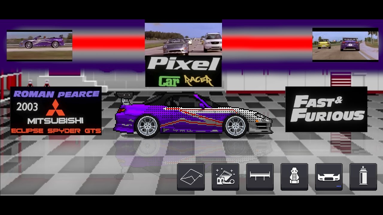 Pixel Car Racer - Fast & Furious - Roman Pearce 2003 Mitsubishi Eclipse ...