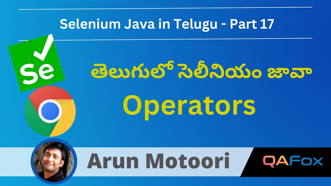 Core Java For Selenium In Telugu Operators Part 17 Youtube
