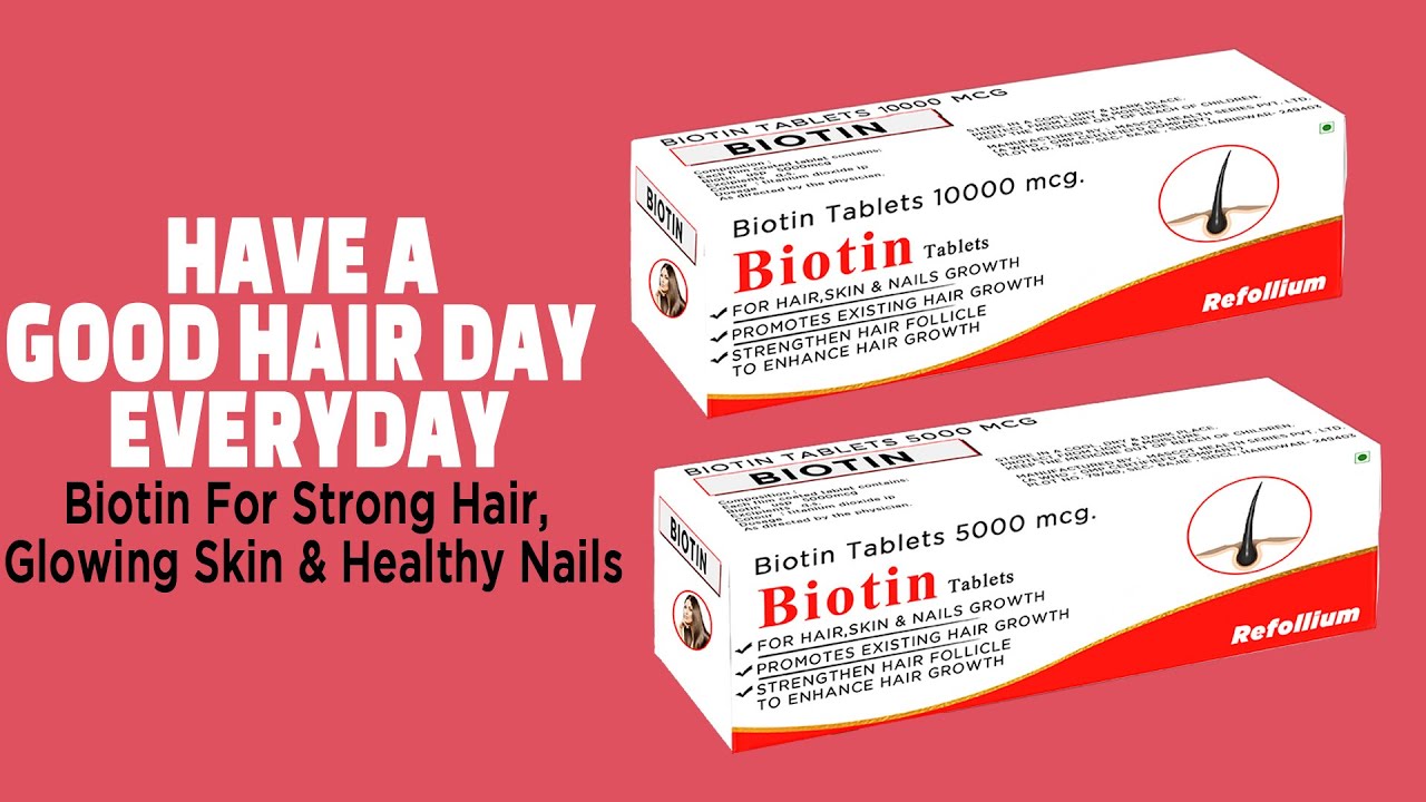 Refollium Biotin Maximum Strength for Hair Skin & Nails-5000/10000 mcg ...