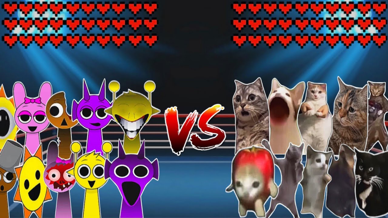 10 Sprunki Characters vs 10 Cat Memes! Meme Battle - YouTube