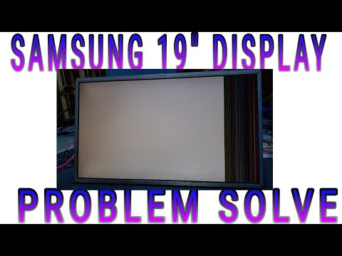 SAMSUNG 19" DISPLAY WHITE SCREEN WITH MULTY COLOUR VRTICALY THINE LINE ...