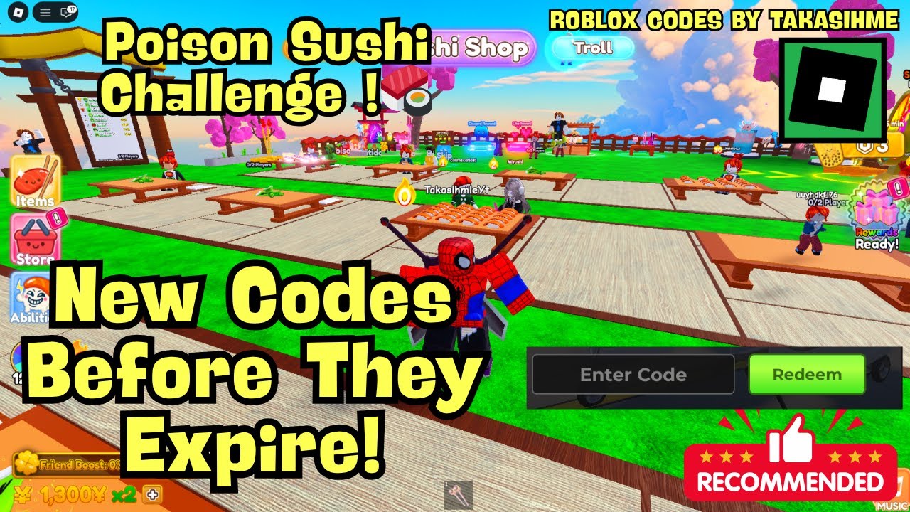 New Update CODES Poison Sushi Challenge Roblox, November 20, 2025 - YouTube