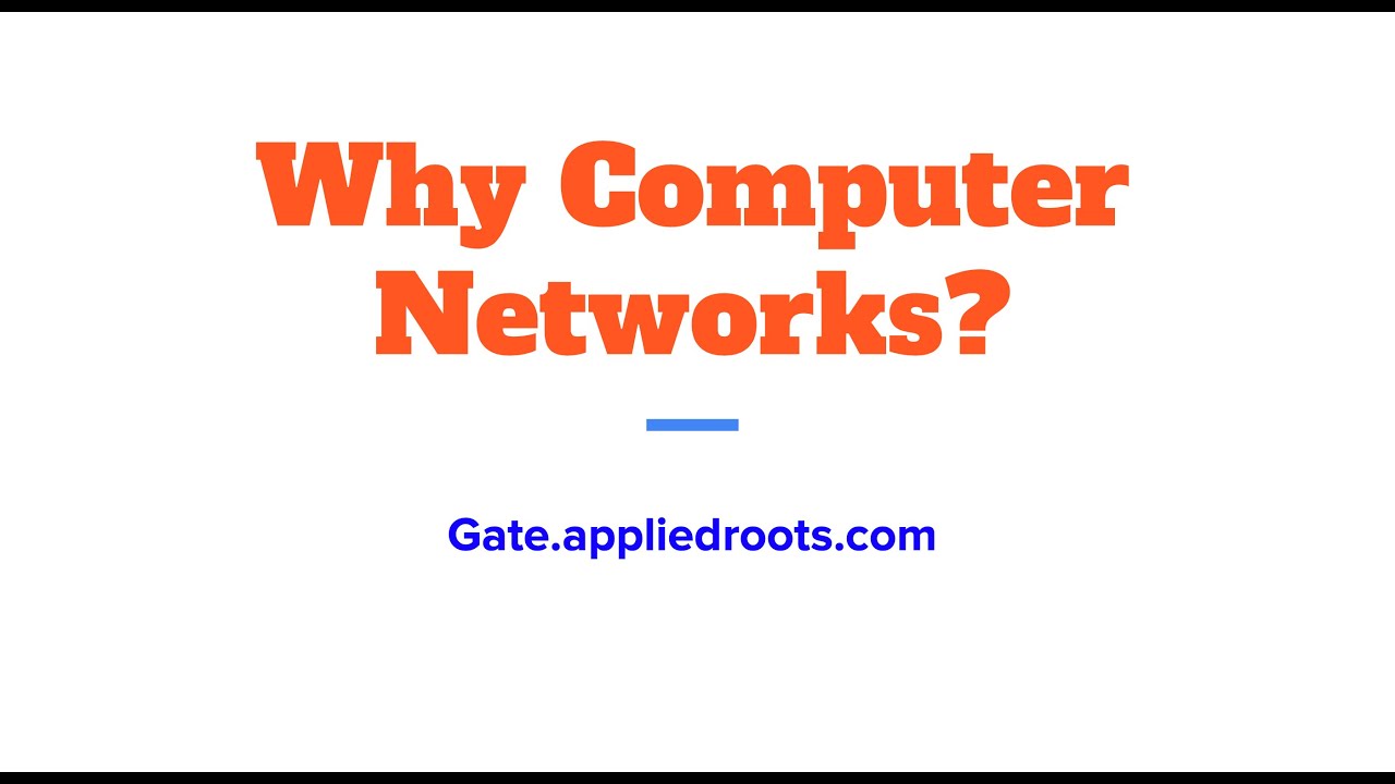 Why Computer Networks? - YouTube