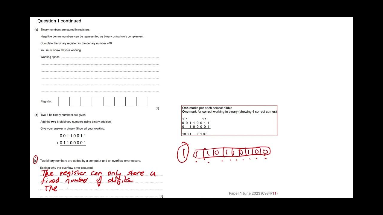 Q1 part e *OVERFLOW ERRORS* Cambridge iGCSE Computer Science Paper 11 June 2023 - YouTube