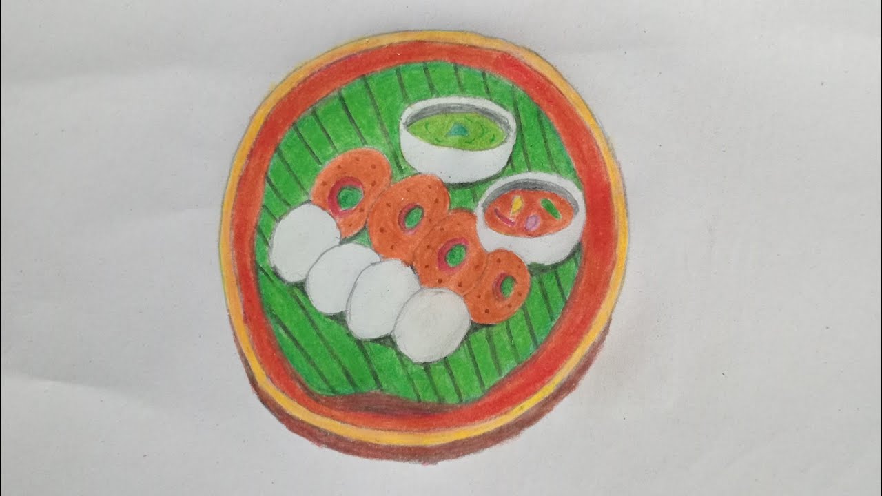 How to draw Idli, Vada drawing @SSartandcrafts-x14y - YouTube