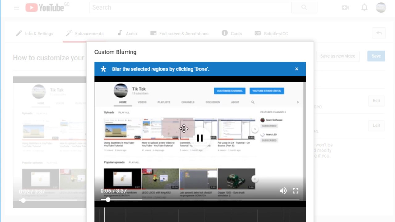 Using the Enhancements and Music tools in the YouTube video editor ...