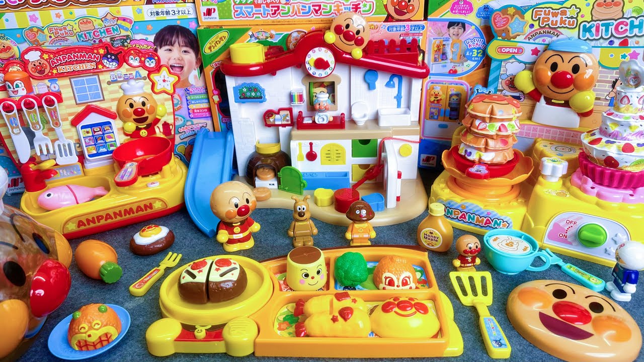 58Min Satisfying with Unboxing Anpanman Kitchen Cooking set Collection ...