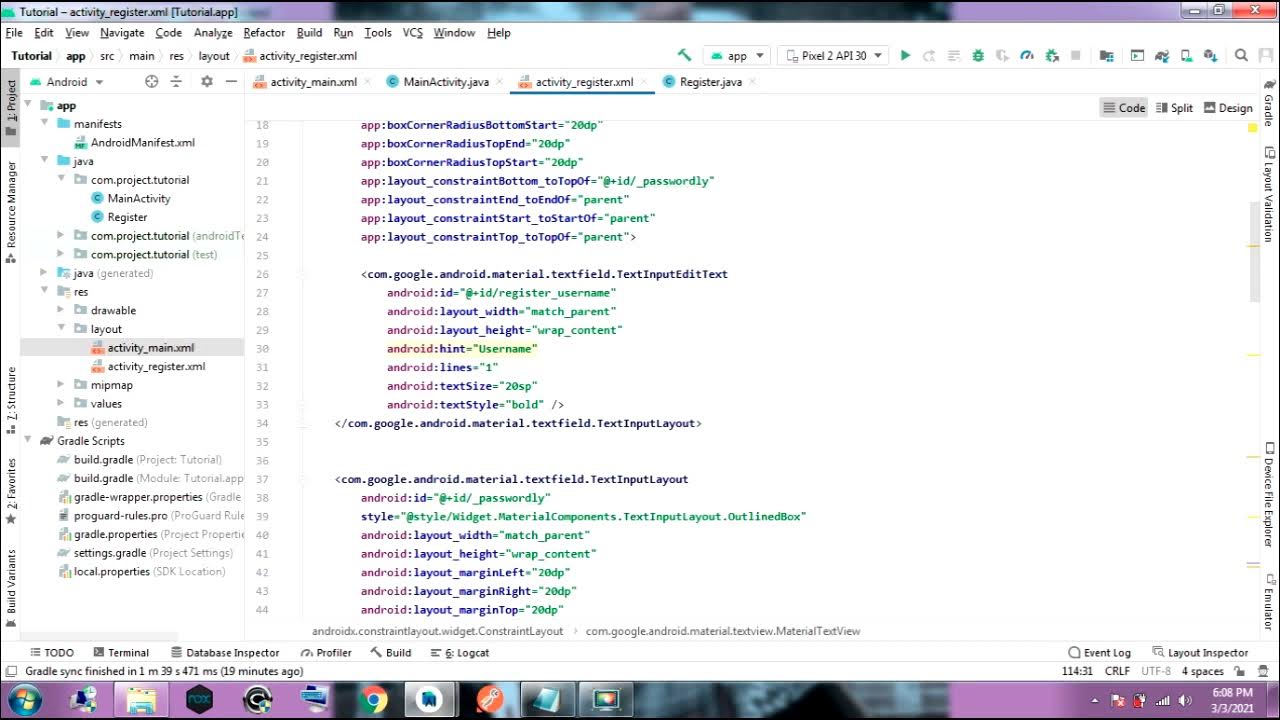 Android Studio Php Register with xampp database part 2 2021 - YouTube