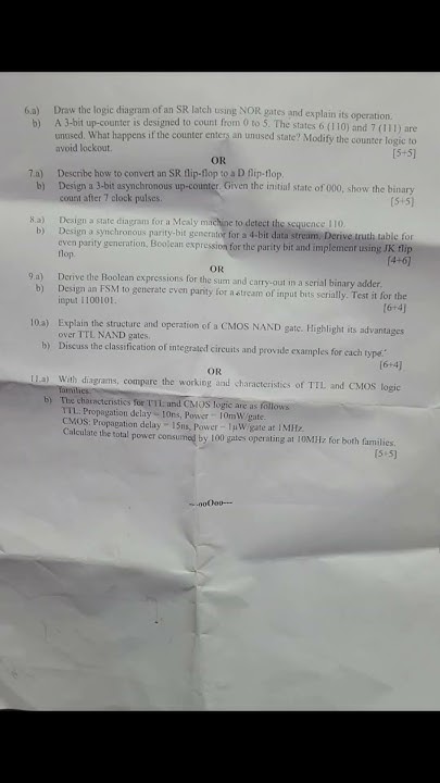 B-TECH JNTUH| R18 | ECE| DIGITAL SYSTEM DESIGN DEC-24/JAN-2025|QUESTION ...