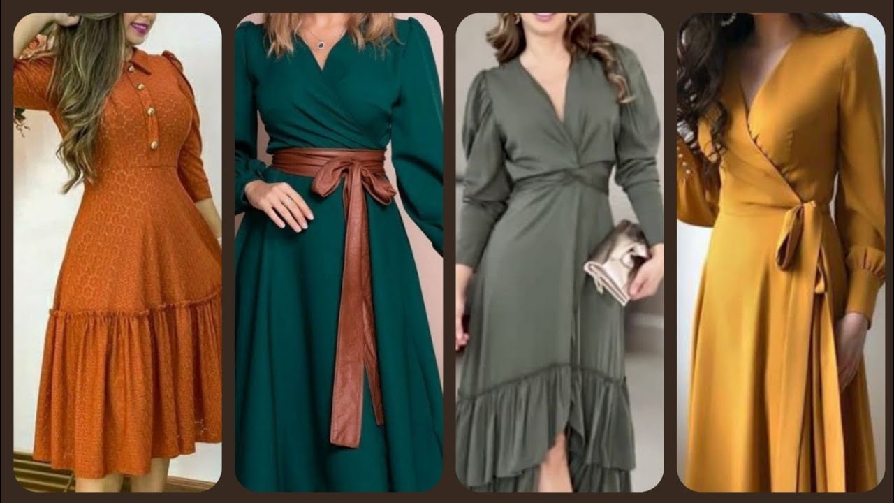 Most Stylish Solid Color Midi Dress | Plain Skater Dresses Collection ...