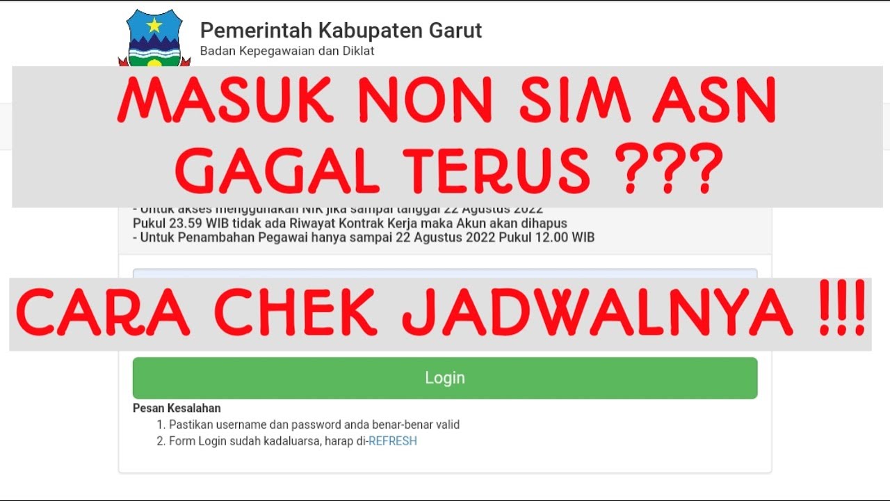 CARA CEK JADWAL SIM NON-ASN BKD Kab. Garut - YouTube