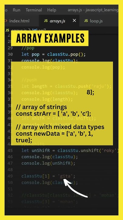 JavaScript Arrays | EducateKaro.com #shorts - YouTube