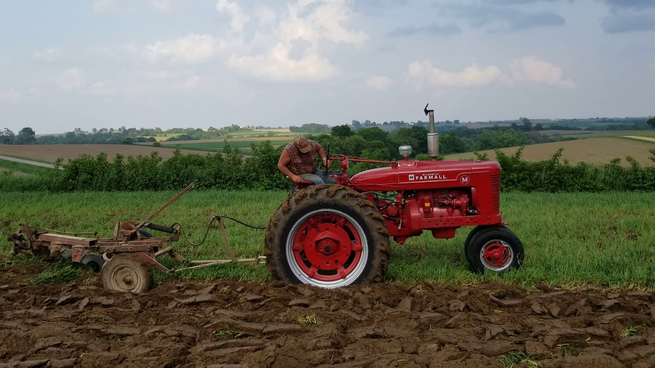 Moldbord plowing with Farmall M - YouTube