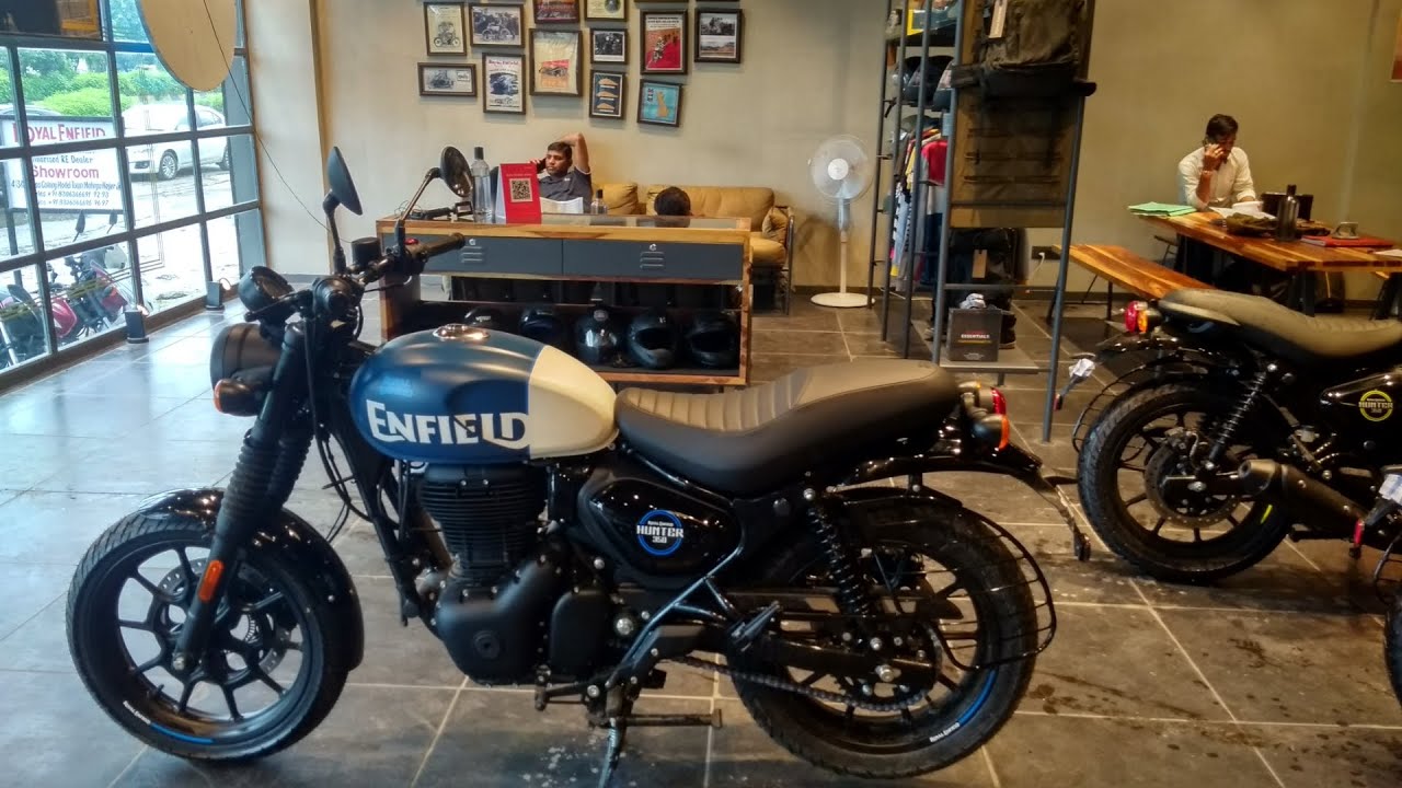Royal Enfield hunter 350 detailed review blue colour - YouTube