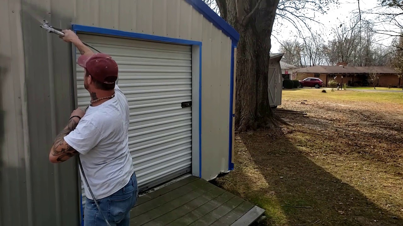 Overcoming Setbacks and Painting a Smooth Metal Shed - YouTube