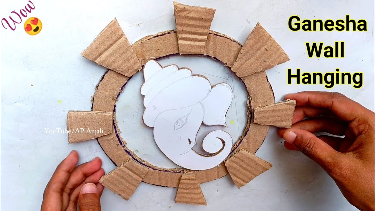 Ganesha Wall Hanging Craft / How To Make Ganesh Wall Hanging / Waste ...