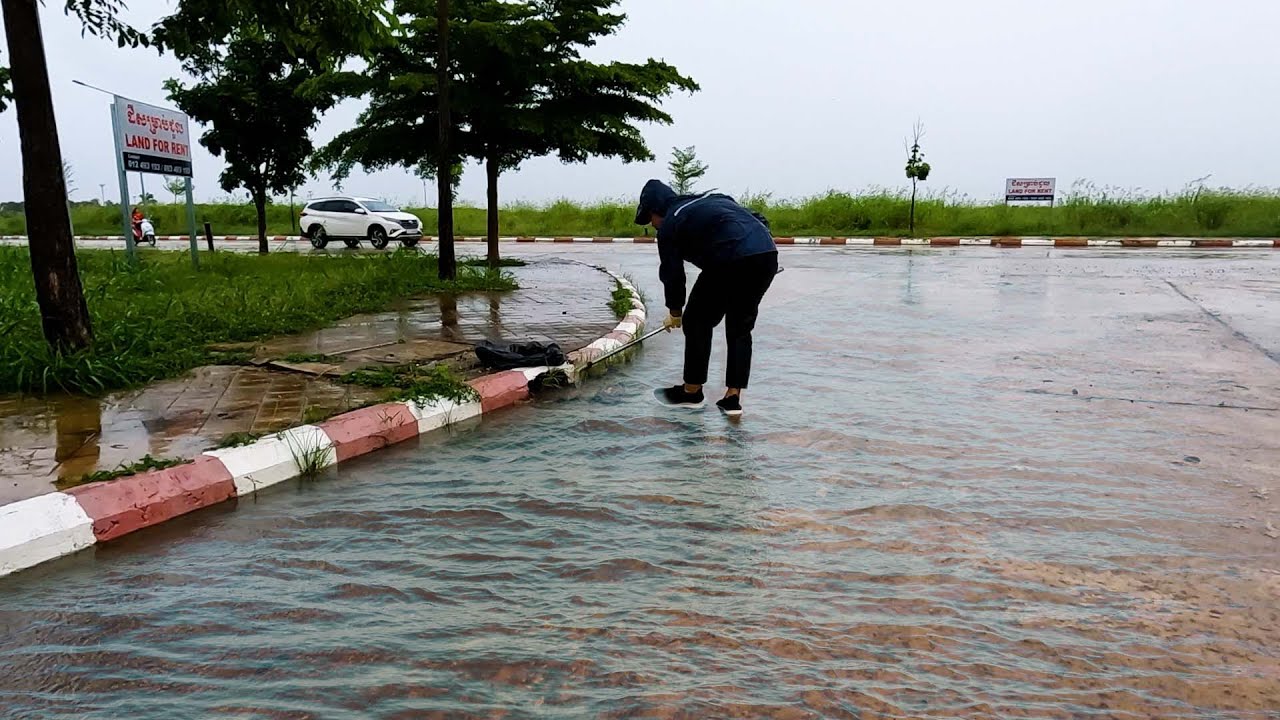 Unclogging Drain With My Long Rake It Easy Way To Clean - YouTube
