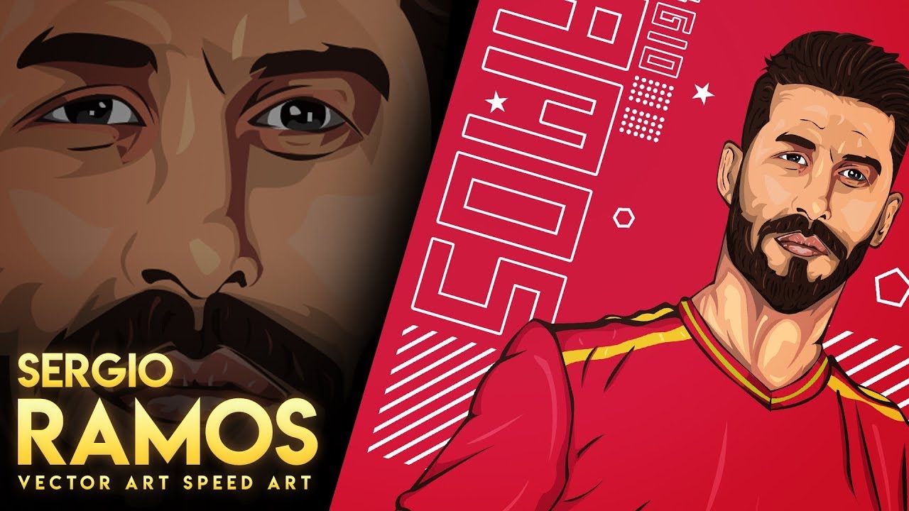 Sergio Ramos Vector Art(Vexel Art ) In Photoshop | Speed Art | GD ...