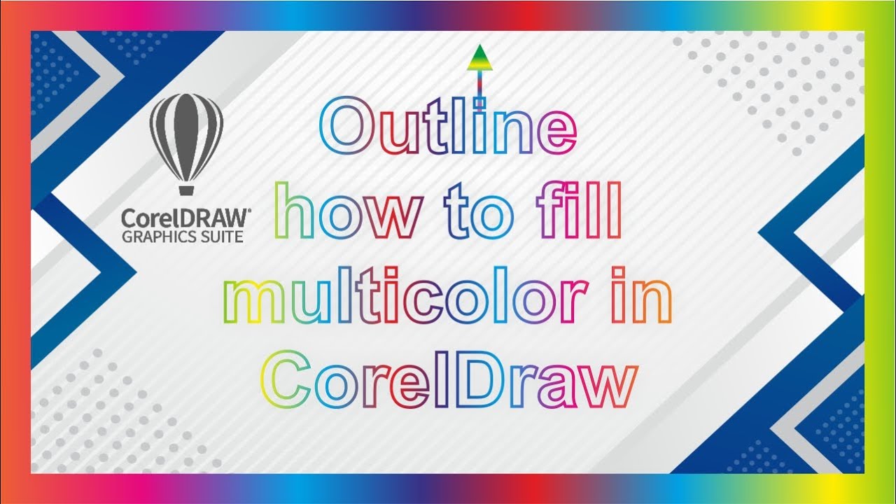 how to fill multicolor in outline || coreldraw tutorial || Outline in ...