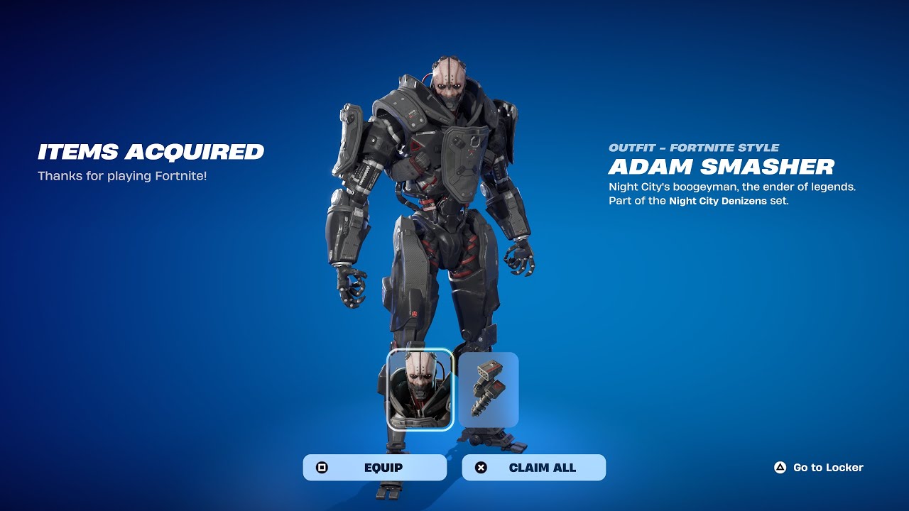 CYBERPUNK ADAM SMASHER SKIN RELEASE DATE IN FORTNITE ITEM SHOP! - YouTube