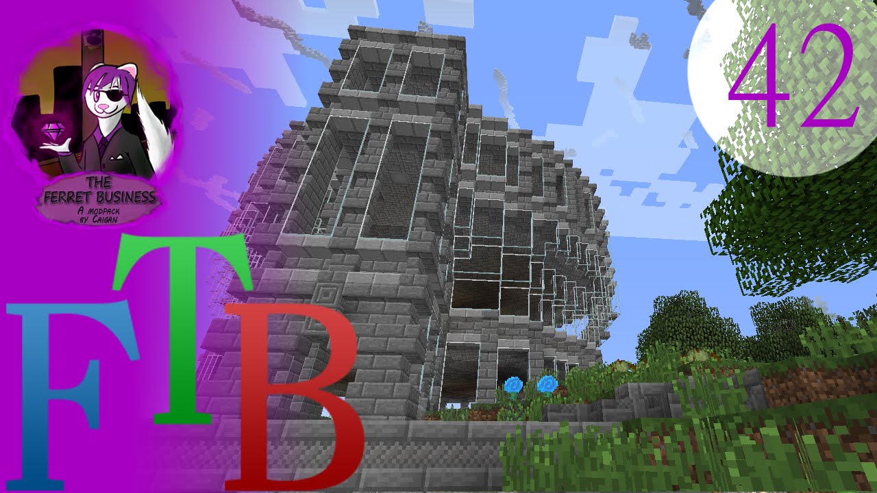 minecraft FTB: the ferret business - 42 - lasers into the dark - YouTube