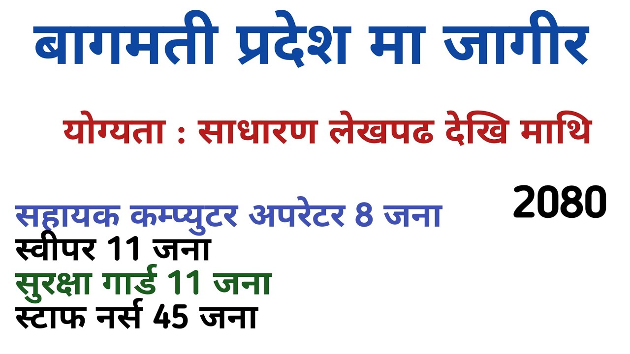 bagmati pradesh vacancy 2080 | computer operator vacancy | nagar ...