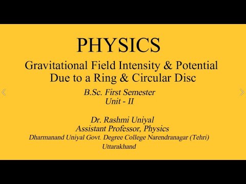 Gravitational Field Intensity and Potential due to a Ring & Circular ...