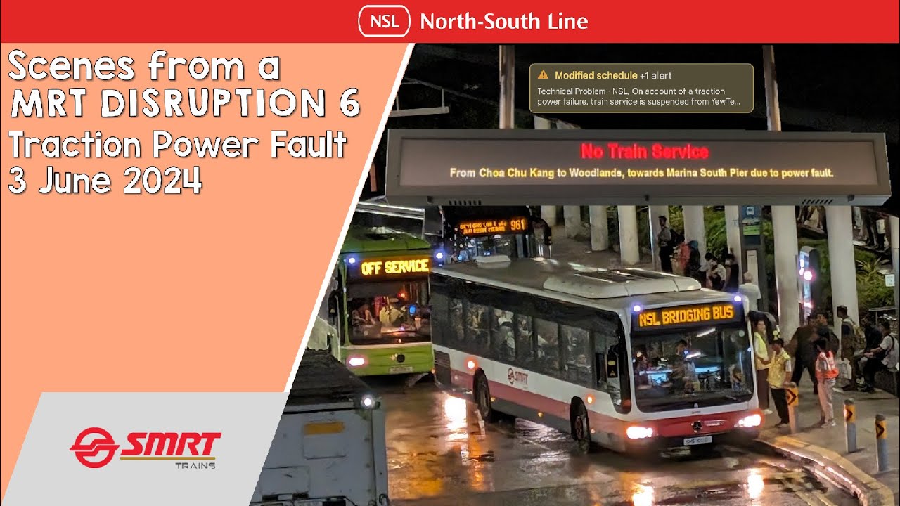 SCENES FROM A TRAIN DISRUPTION 6 (North South Line 3 June 2024 Traction ...