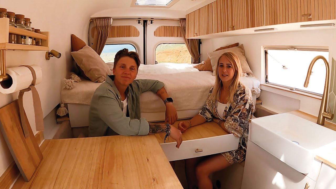 These 2 GIRLS BUILT their DREAM VAN CONVERSION | Perfect BATHROOM, Dual ...
