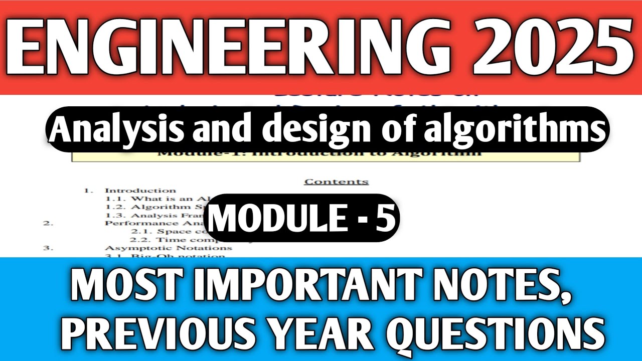 VTU NOTES|PASSING PACKAGE||Analysis and design of algorithms module - 5 ...