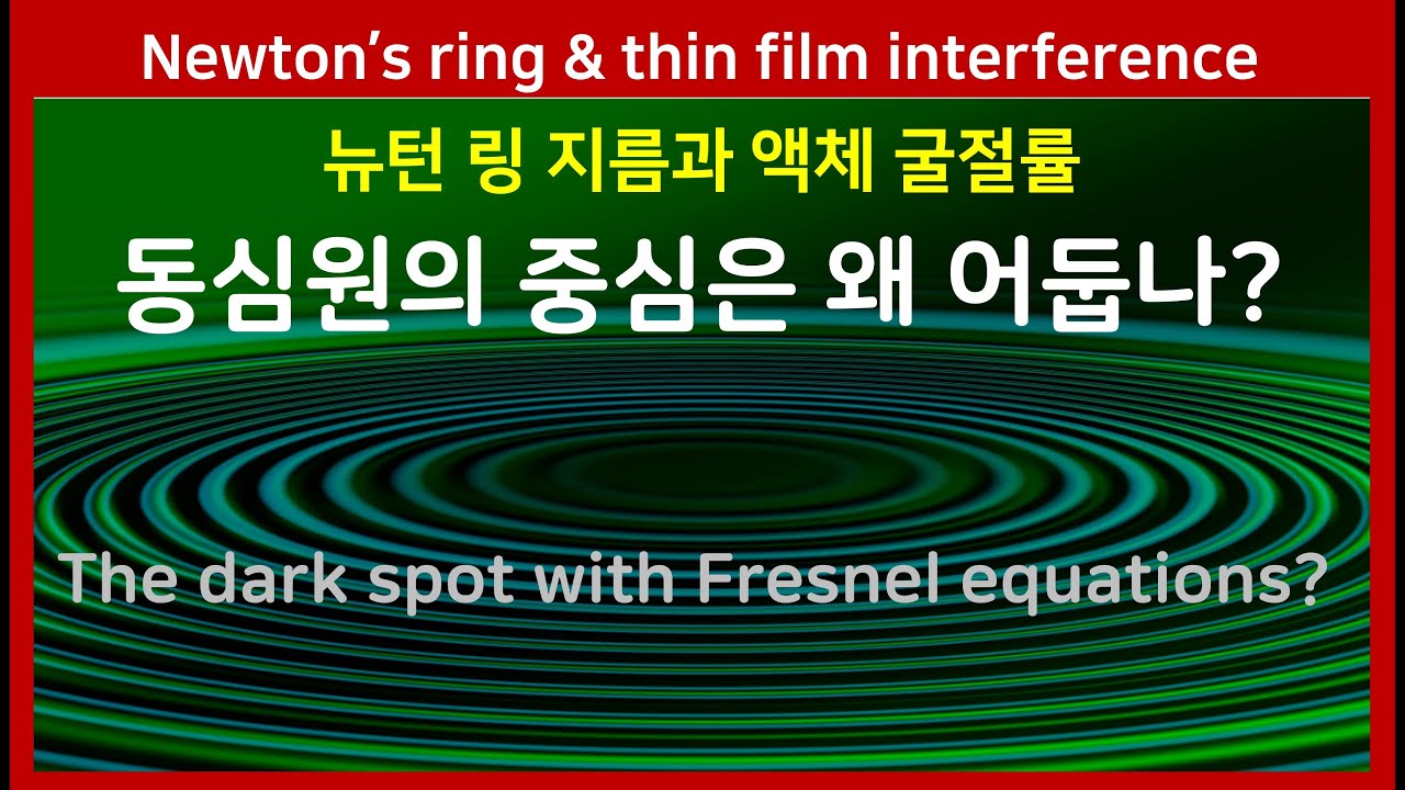 13C 뉴턴 링 동심원, 상쇄간섭, 보강간섭, 프레넬 방정식,입자설과 파동설 Newton’s ring, thin film interference & Fresnel ...
