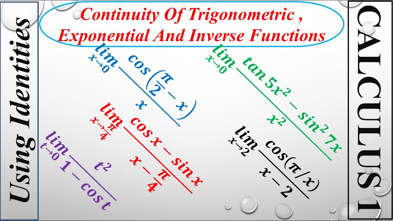 Using some identities to find the limit of trigonometric functions ...