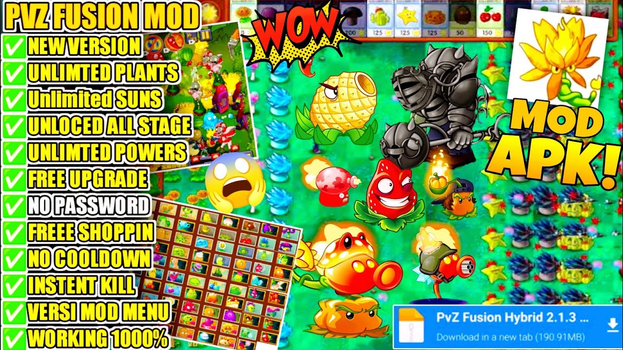 pvz fusion mod apk (unlimted plants 🤯🤑) - YouTube
