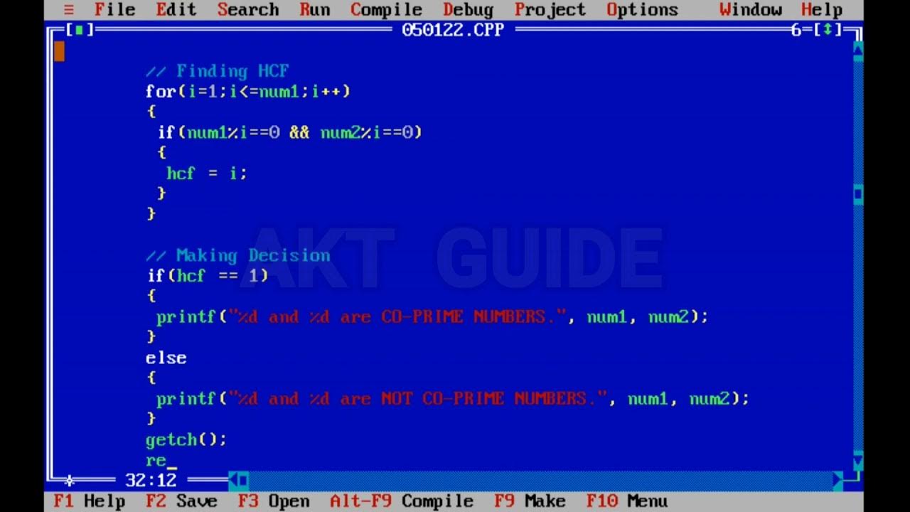 C Program to Check Co-Prime Numbers//Loop (for, while, do-while) Examples//akt guide - YouTube
