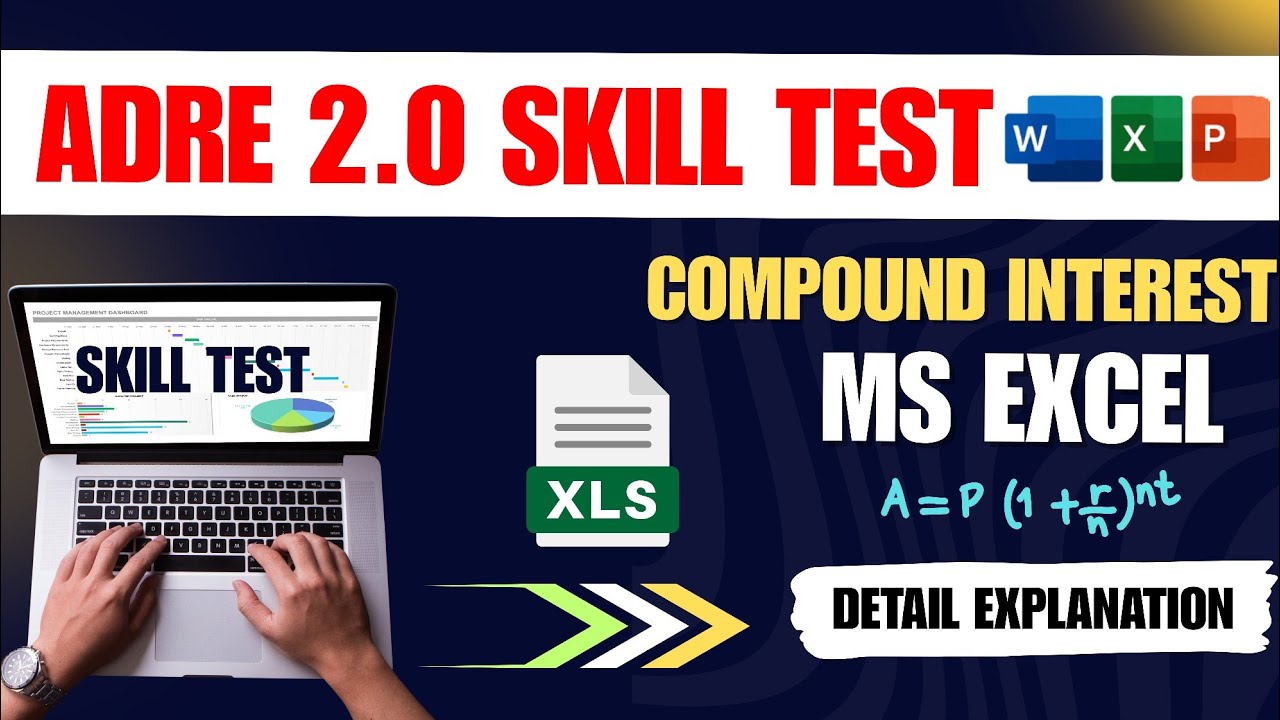 ADRE Skill Test 2025 | Compound Interest Formula in MS Excel | Step-by ...