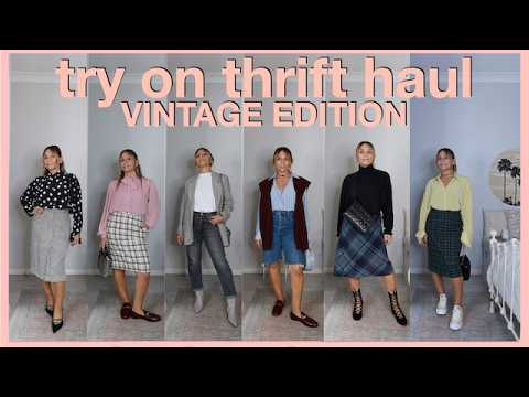 TRY ON THRIFT HAUL - VINTAGE EDITION 🛍️ MAKING VINTAGE LOOK MODERN 🛍️  THE JO DEDES AESTHETIC