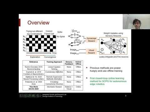 [AICAS 2020] Learning to walk: Spike Based RL for Hexapod Robot Central Pattern Generation - YouTube