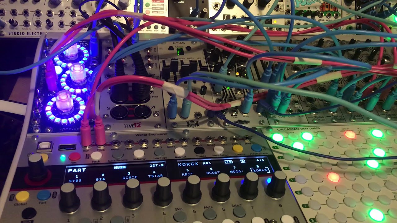 Eurorack Jam. Vector. Euclidean Circles. Twiigs. Turing Machine. - YouTube